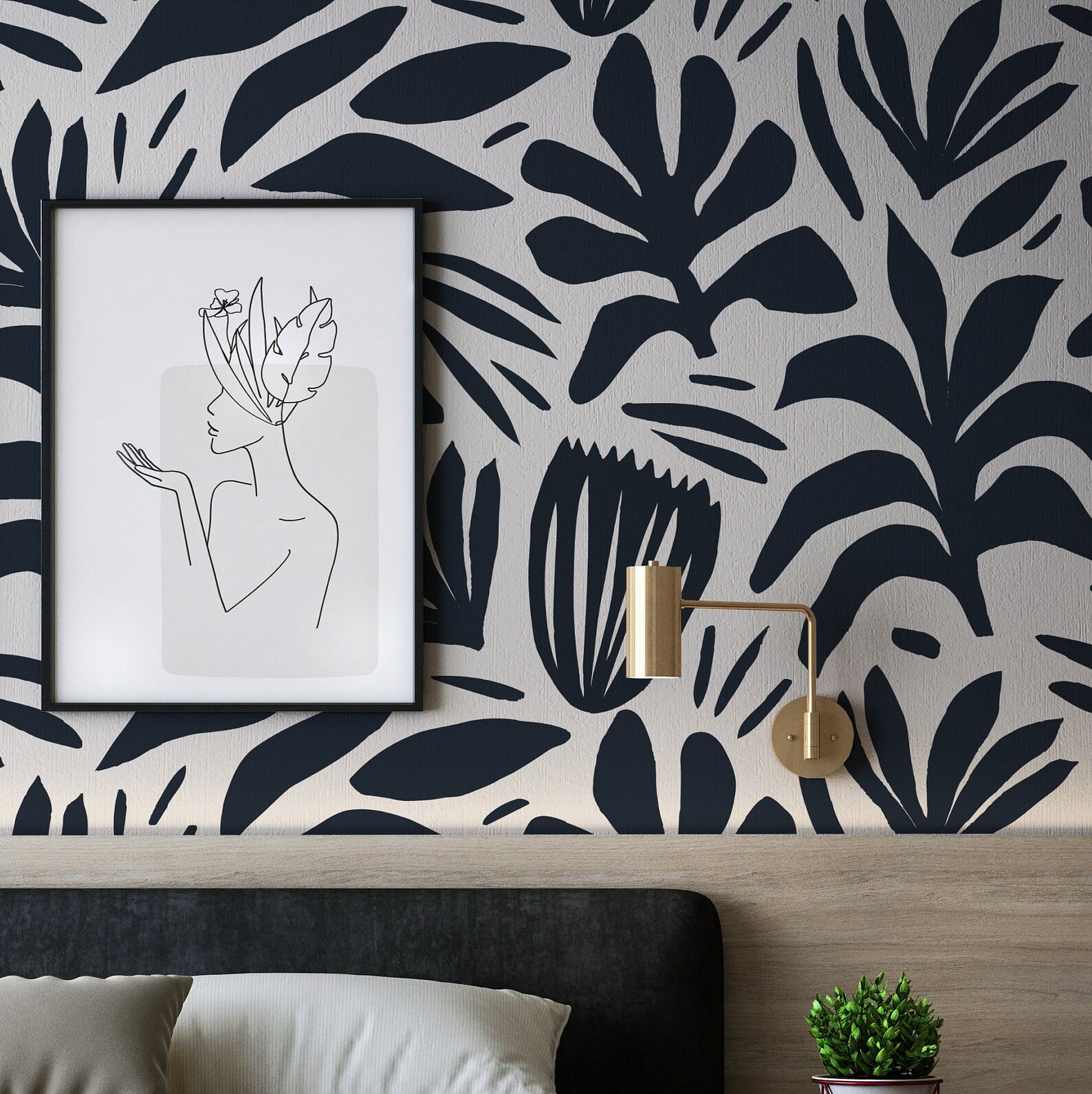 Modern Abstract Wallpaper. Removable Peel Stick and - Etsy