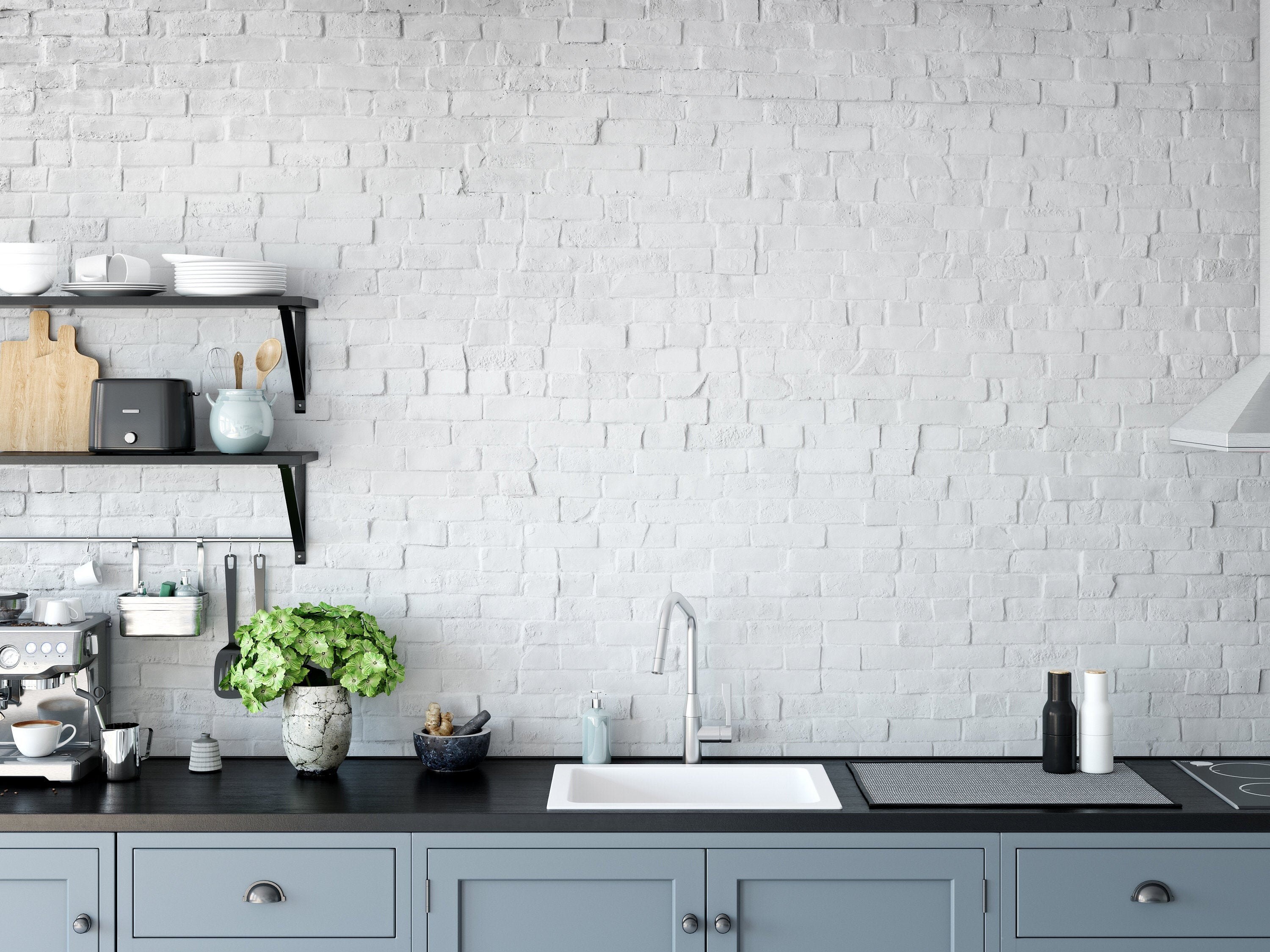 Realistic White Brick Wallpaper. Removable and Self Adhesive. | Etsy