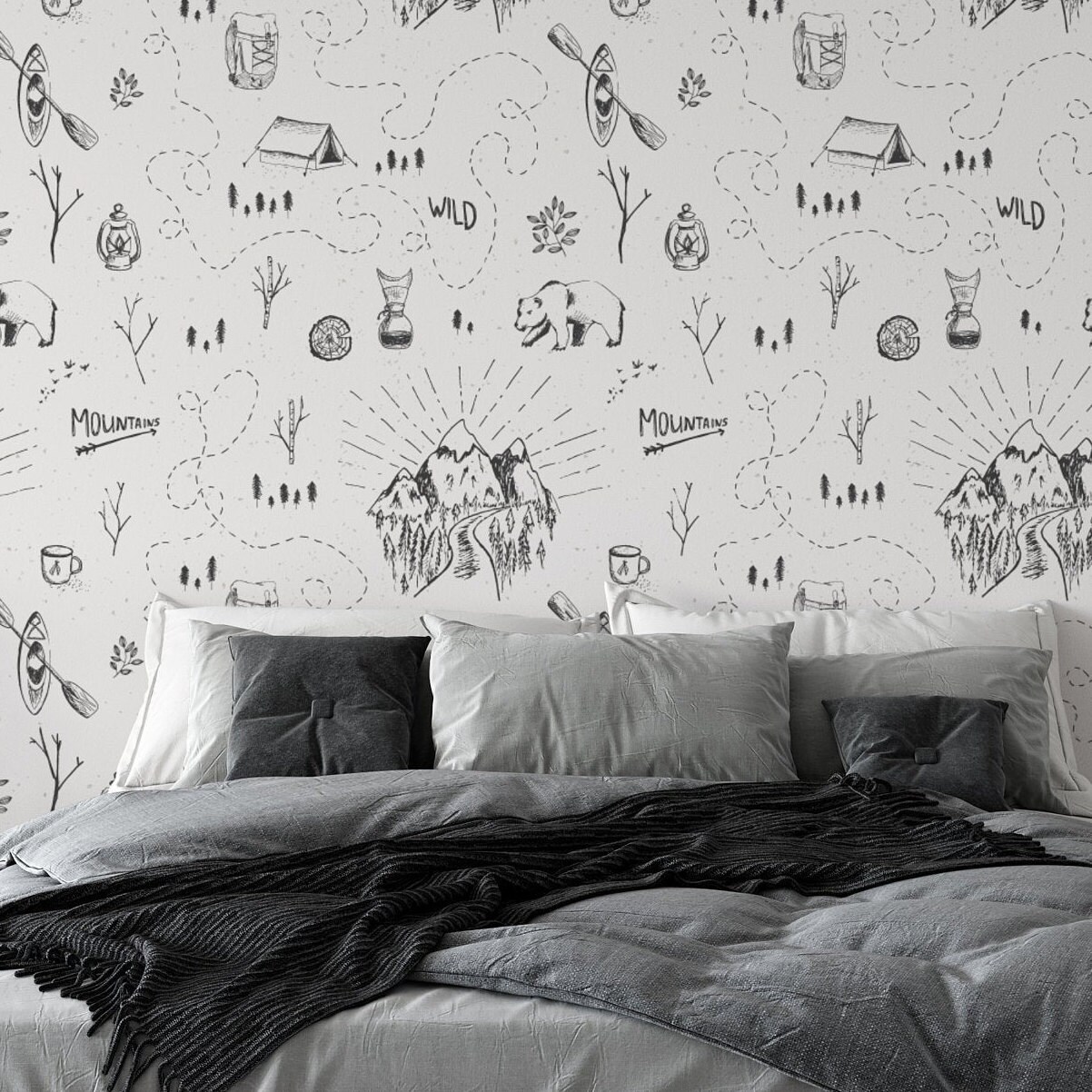 Big Adventure Wallpaper. Removable and Self Adhesive. Peel and | Etsy ...