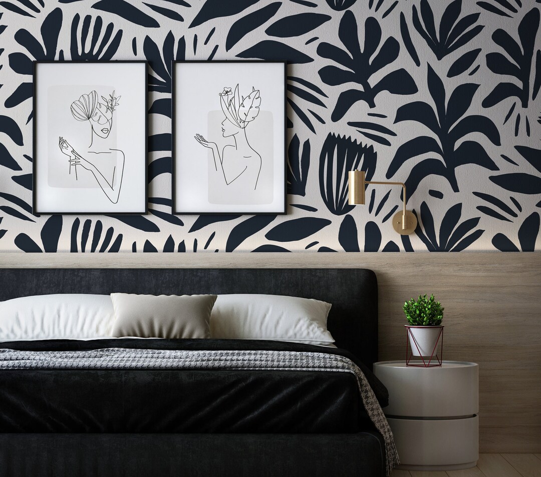 Modern Abstract Wallpaper. Removable Peel Stick and - Etsy