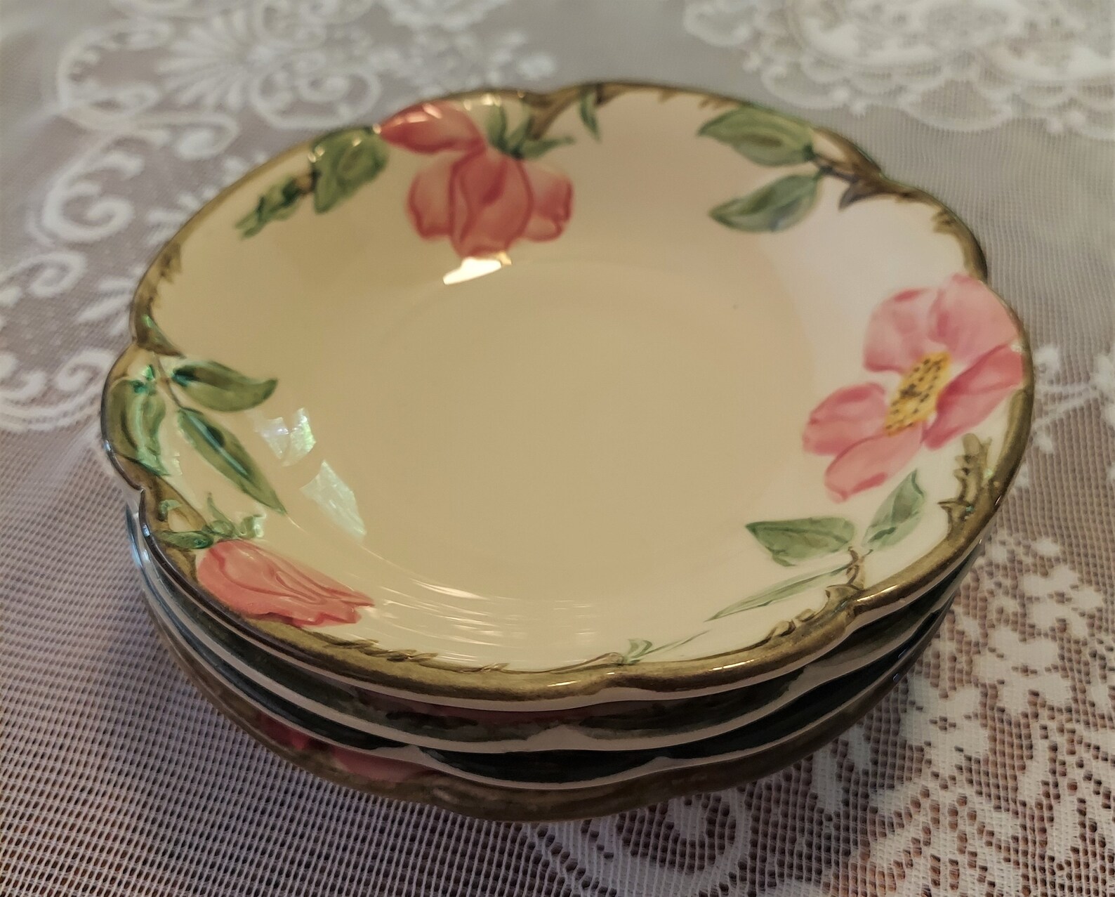 Set of 4 Franciscan Desert Rose Dessert Dishes - Etsy