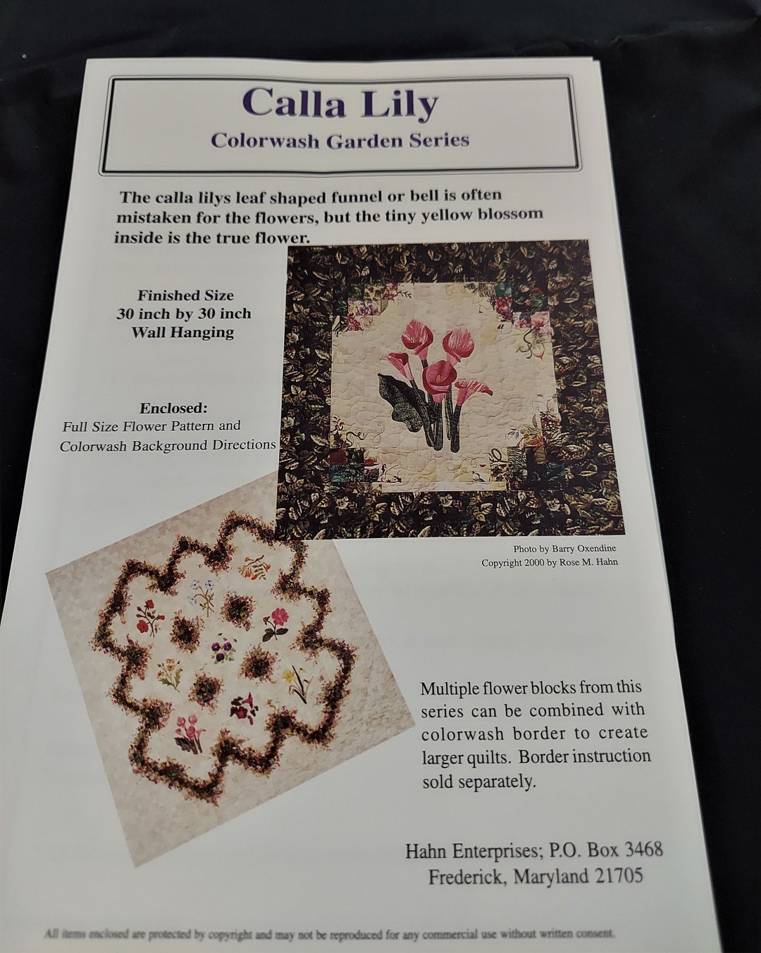 Calla Lily Wall Hanging Quilt Pattern - Etsy