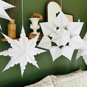 White Paper Star Snowflakes Set of 5/christmas Photo Shoot/paper Bag ...