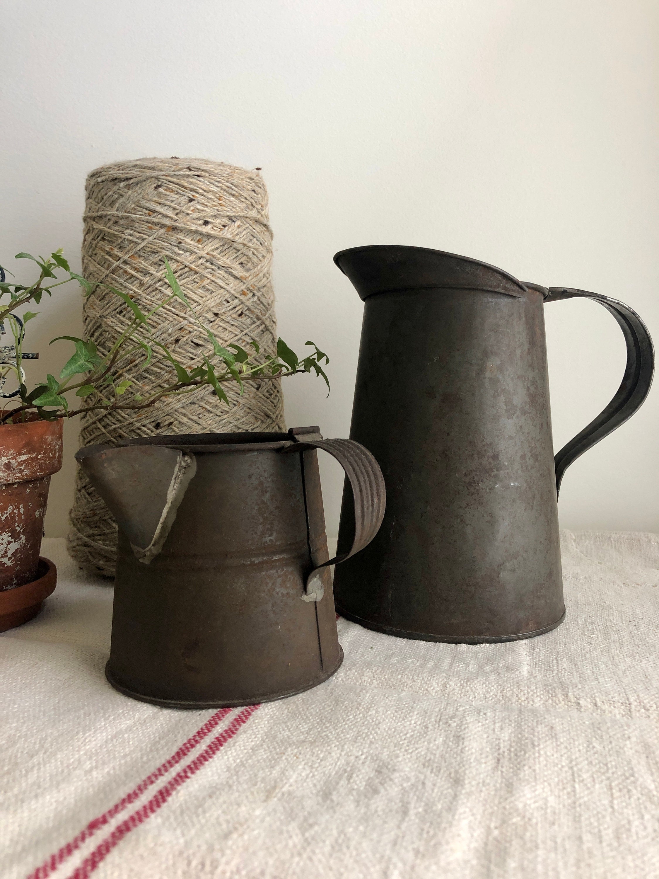 Antique Tinware/tin Bucket/old Tin Pail/set of 2/old Tin - Etsy