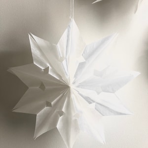 White Paper Star Snowflakes Set of 3/paper Bag Snowflake/paper Bag Star ...
