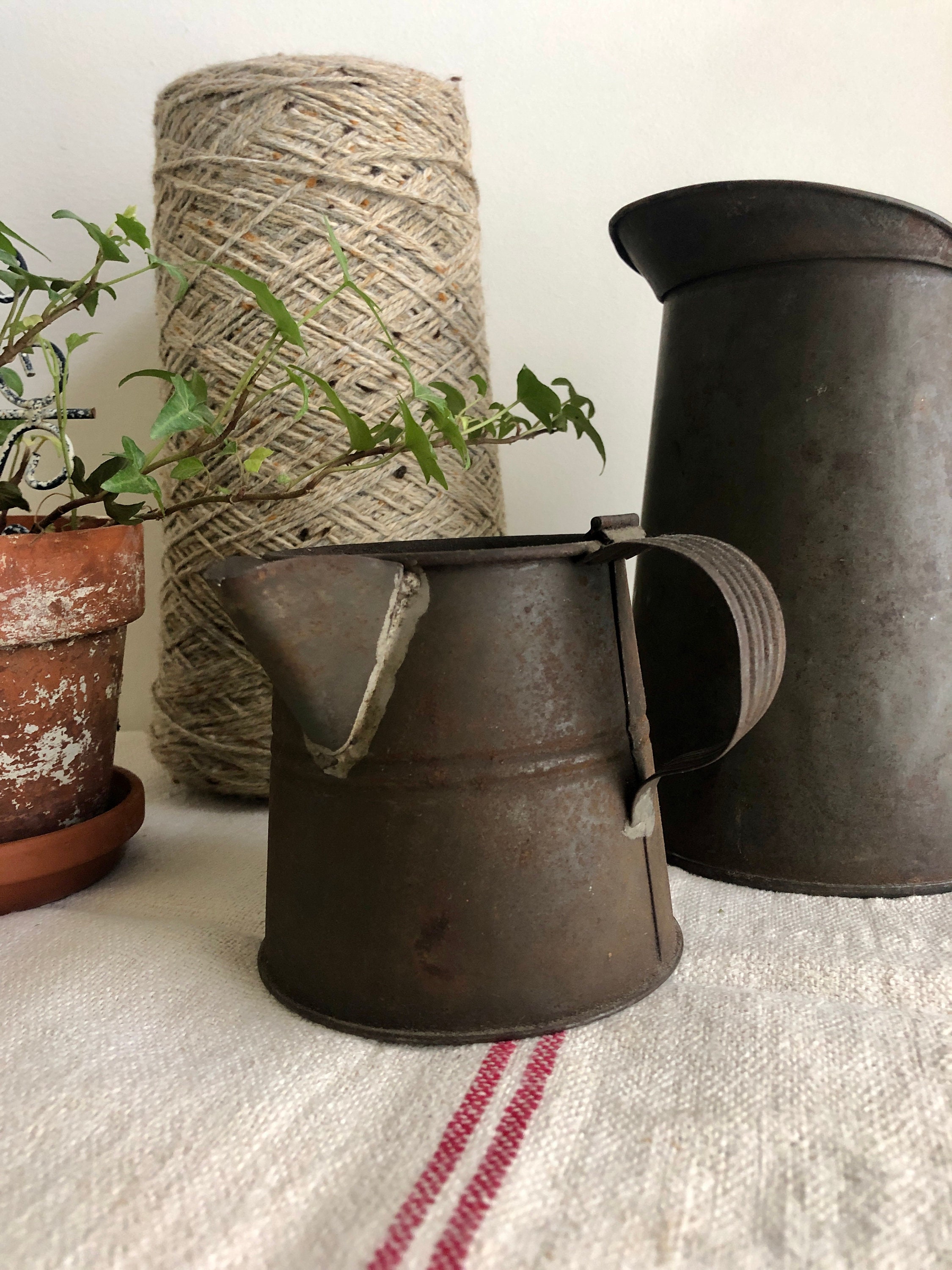 Antique Tinware/tin Bucket/old Tin Pail/set of 2/old Tin - Etsy