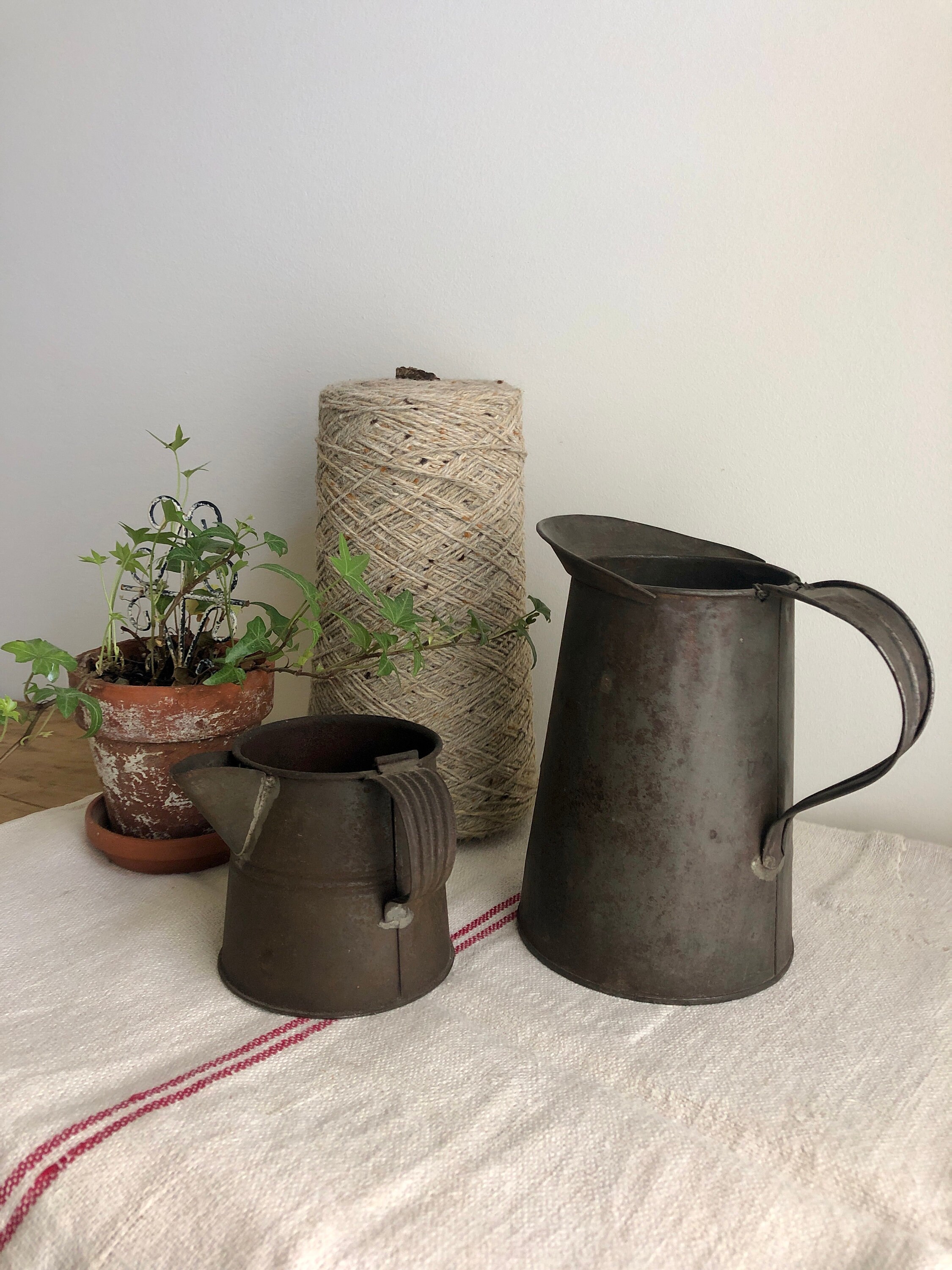 Antique Tinware/tin Bucket/old Tin Pail/set of 2/old Tin - Etsy