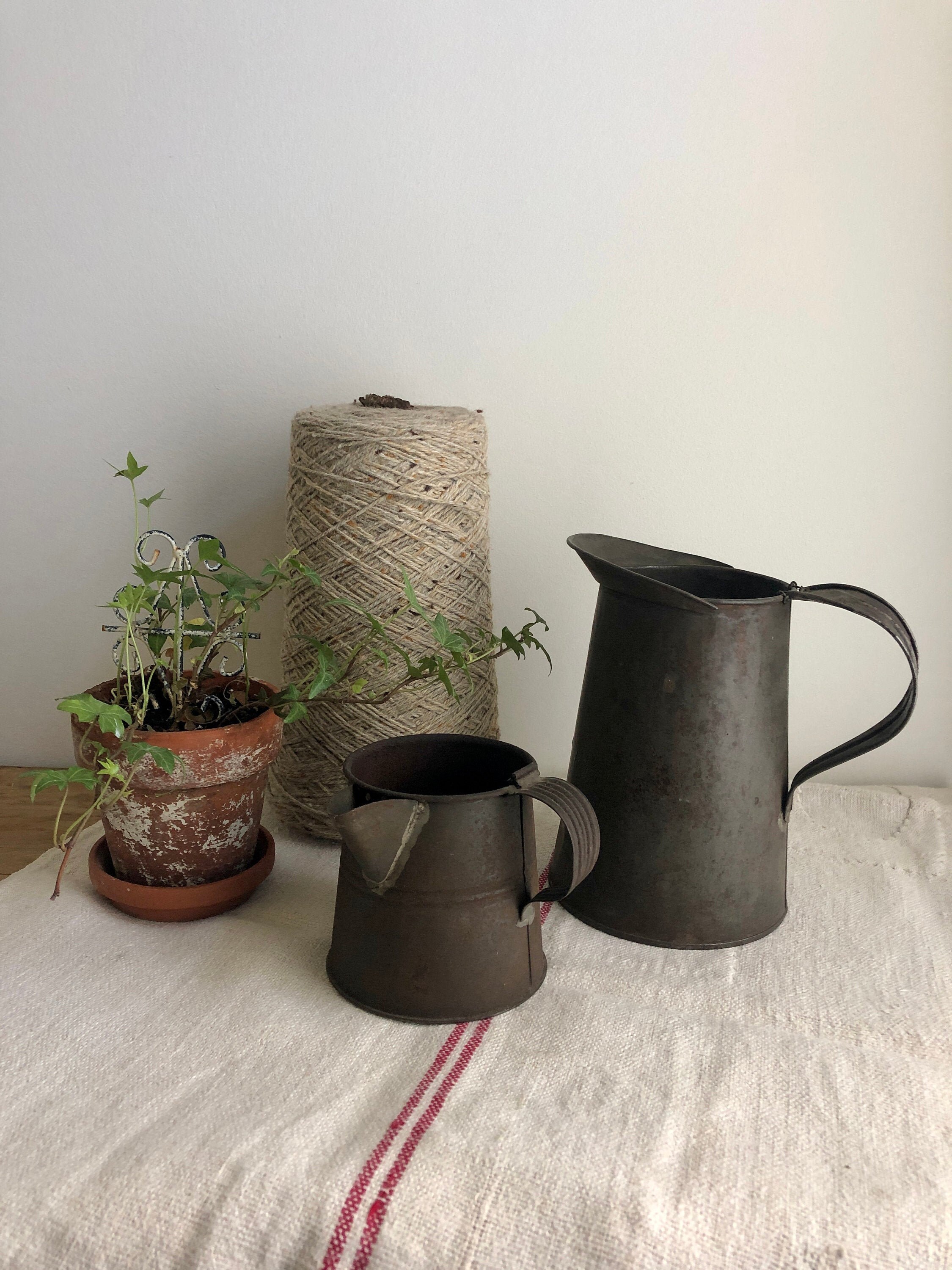 Antique Tinware/tin Bucket/old Tin Pail/set of 2/old Tin - Etsy