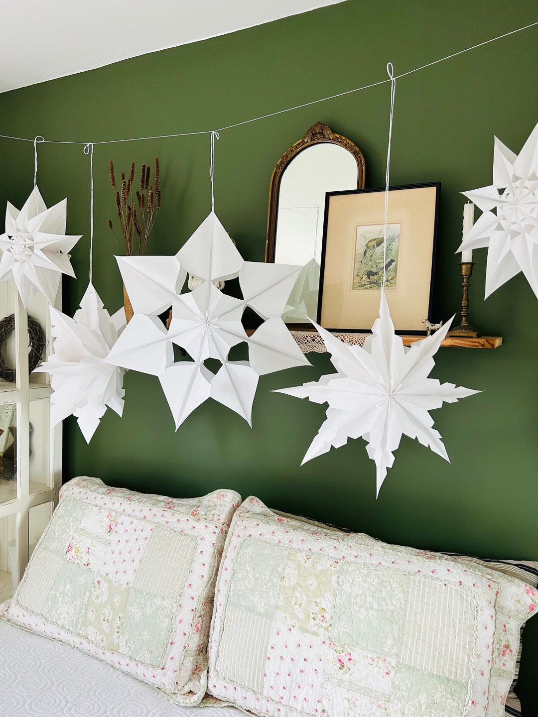 White Paper Star Snowflakes Set of 5/christmas Photo Shoot/paper Bag ...