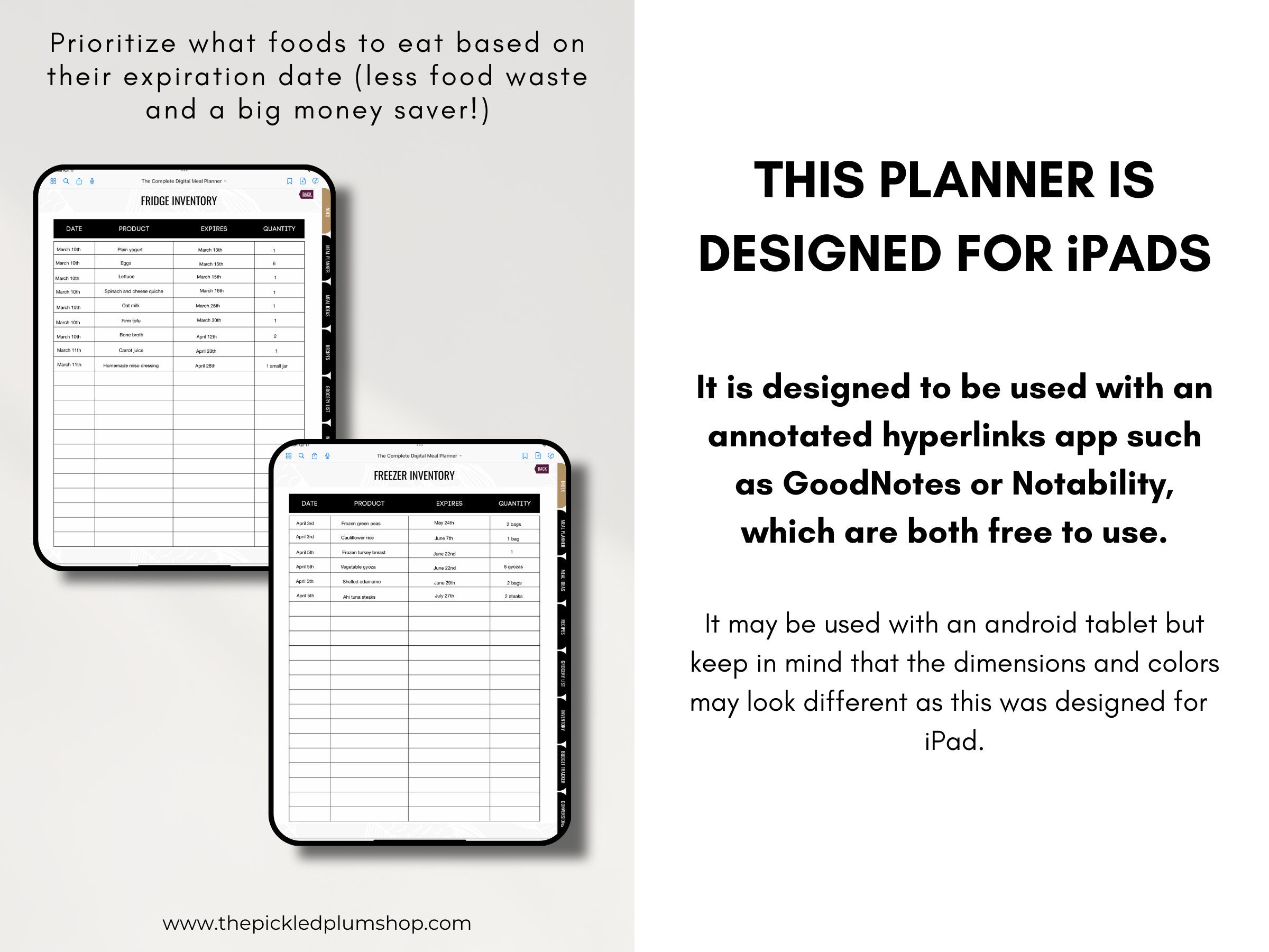 The Complete Digital Meal Planner | Weekly Meal Planner | Recipe Book ...