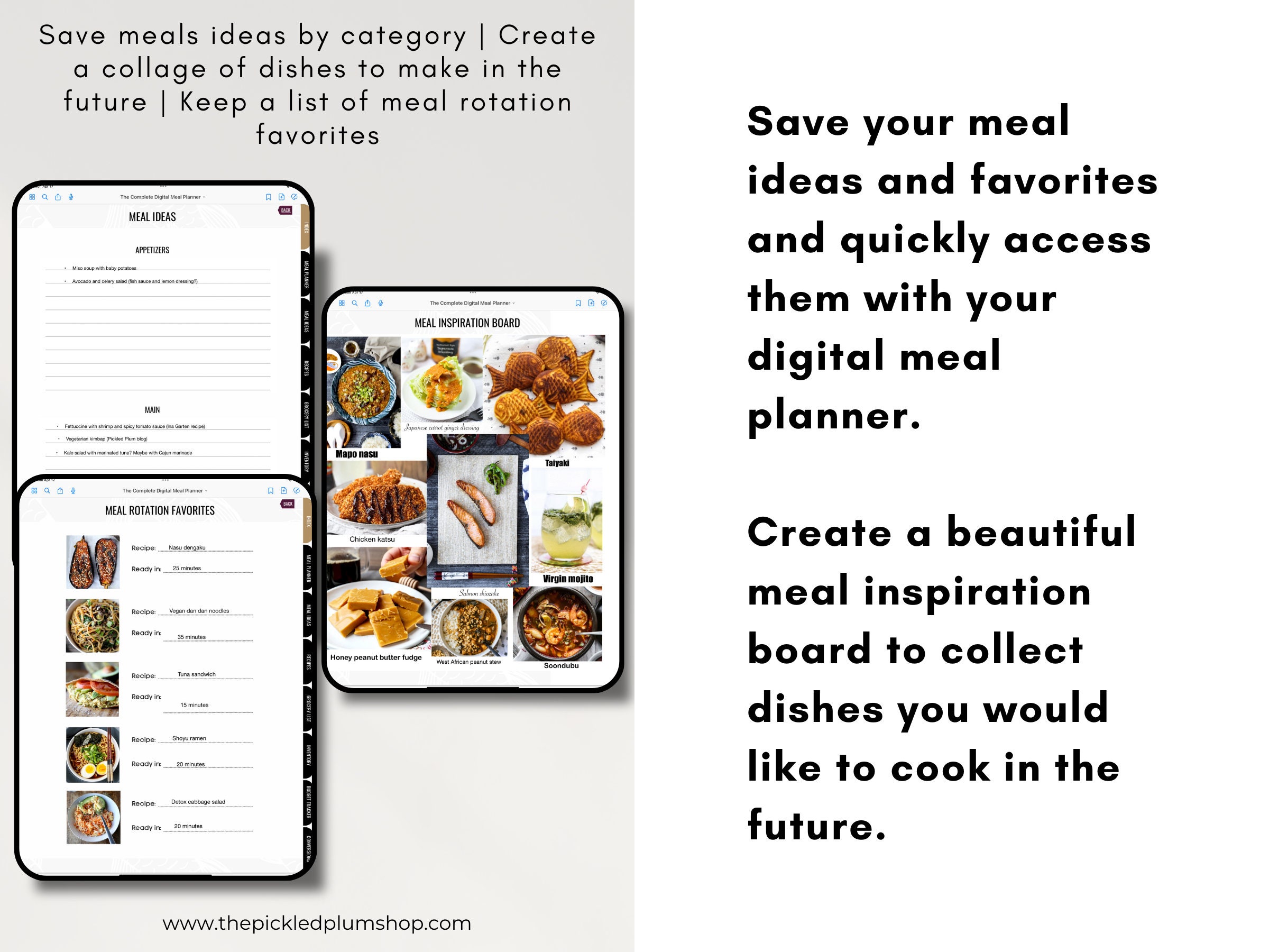 The Complete Digital Meal Planner Weekly Meal Planner Recipe Book ...