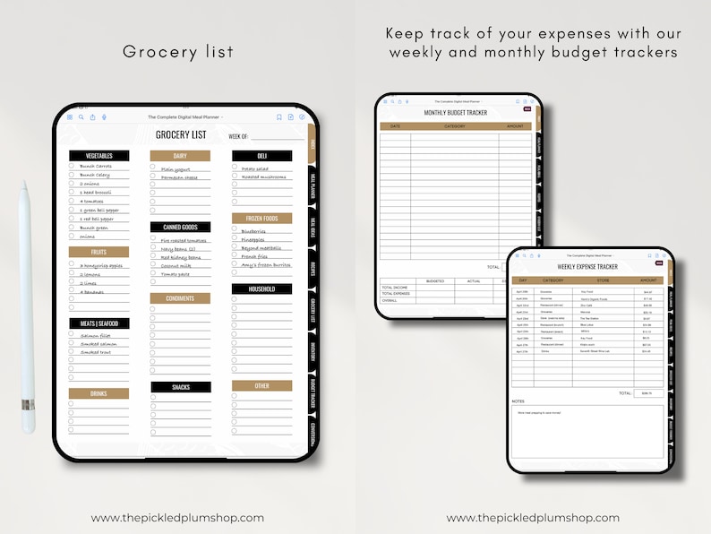 The Complete Digital Meal Planner | Weekly Meal Planner | Recipe Book ...
