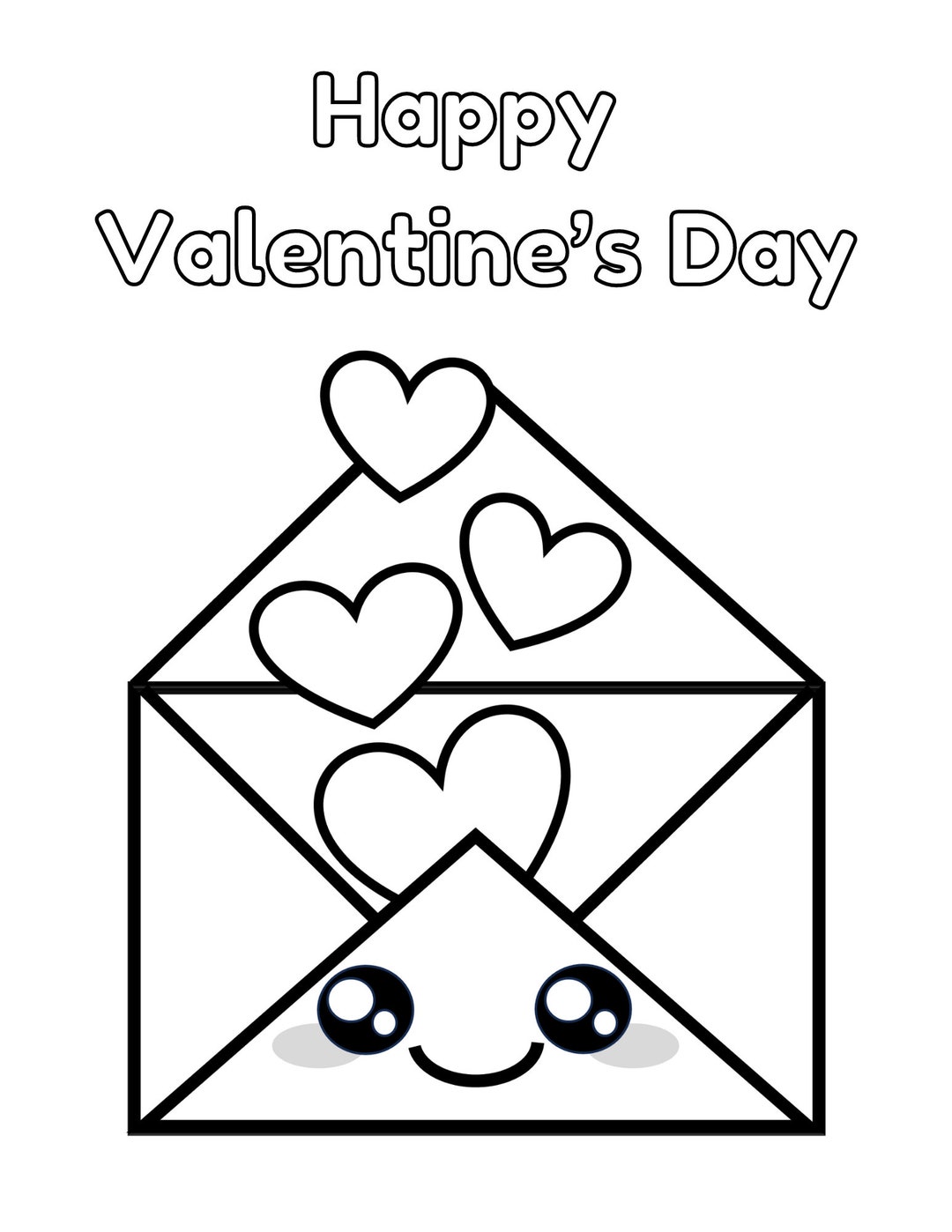 KAWAII VALENTINE COLORING - Etsy