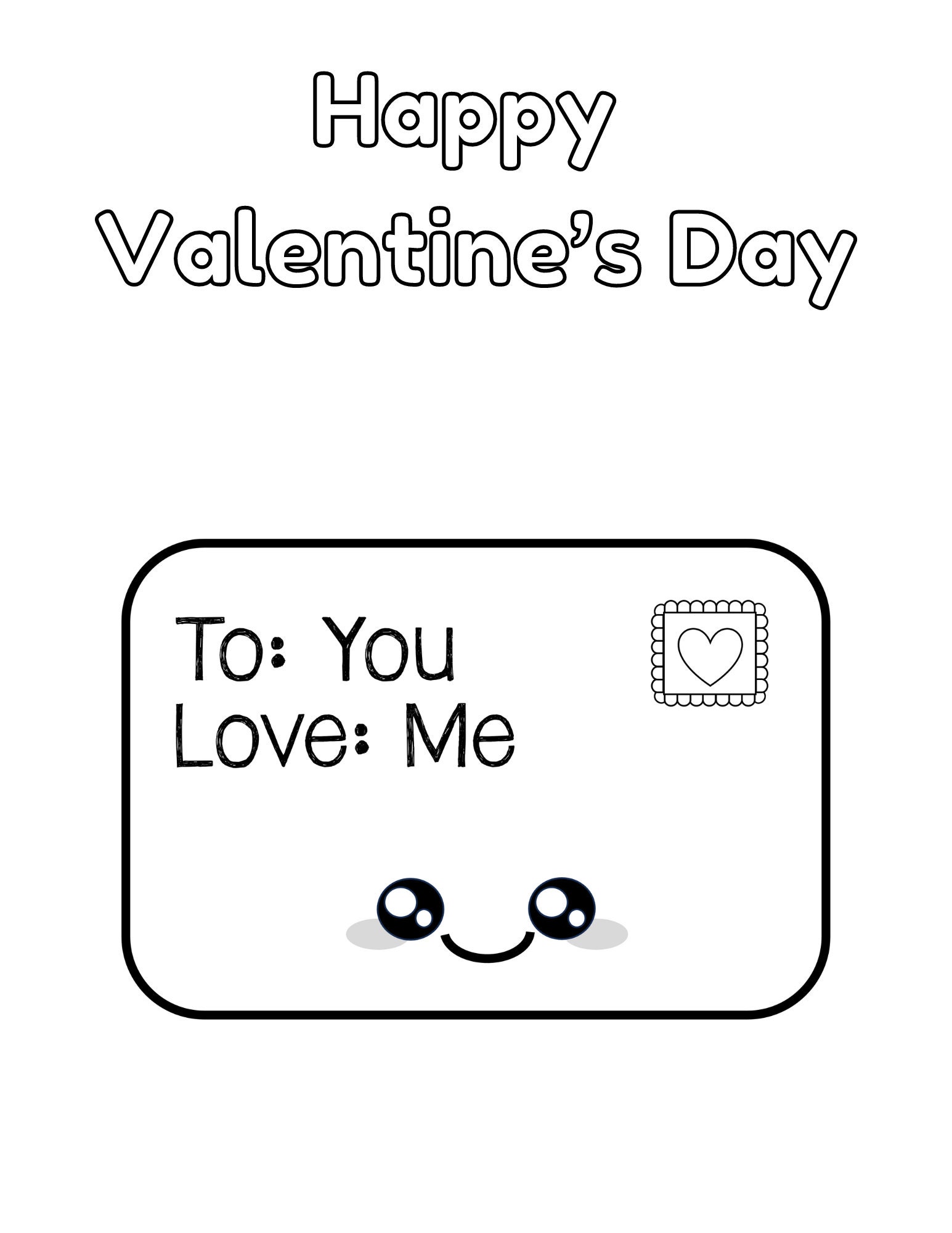 KAWAII VALENTINE COLORING - Etsy