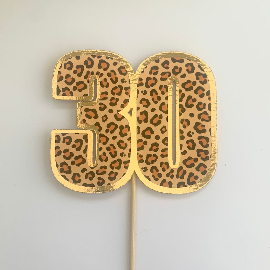 Leopard Print Number Cake Topper Birthday Cake Topper - Etsy