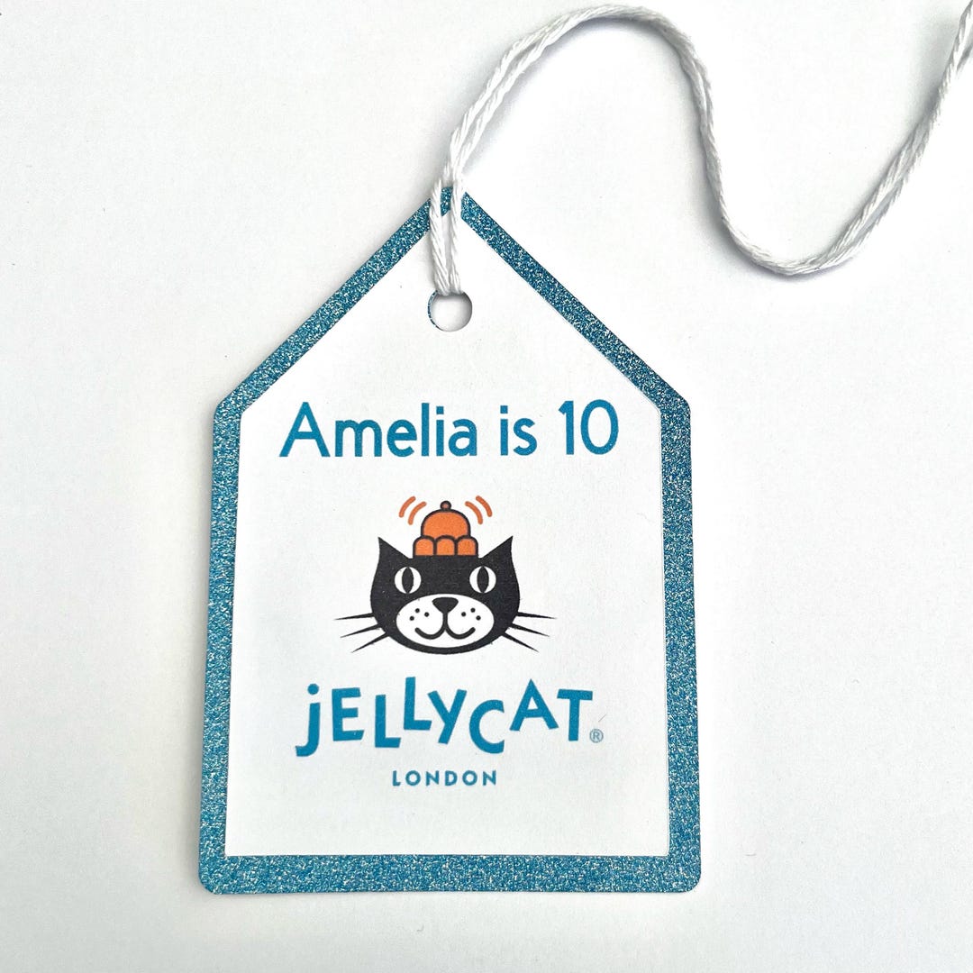 Jelly Tag Cake Topper Personalised Tag Name and Age. Cake Decoration ...