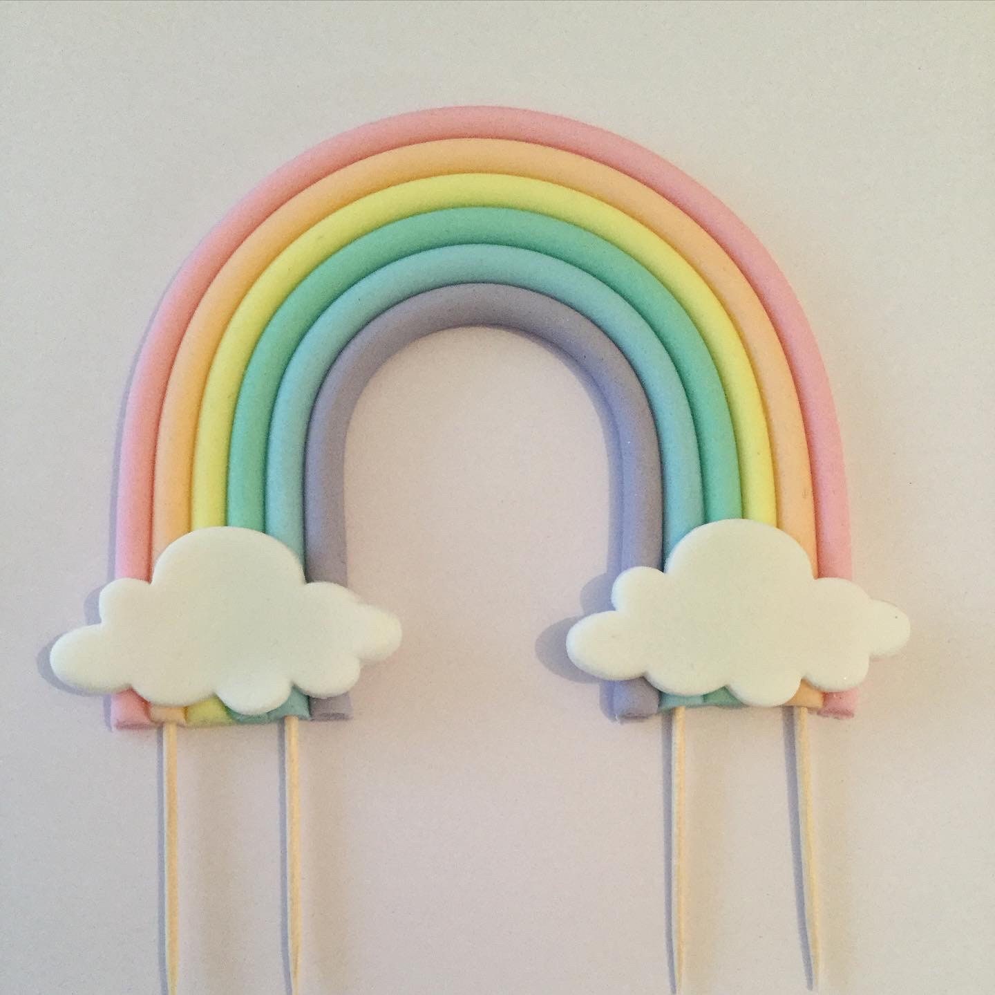 Edible Rainbow Cake topper decoration. pale pastel edible | Etsy