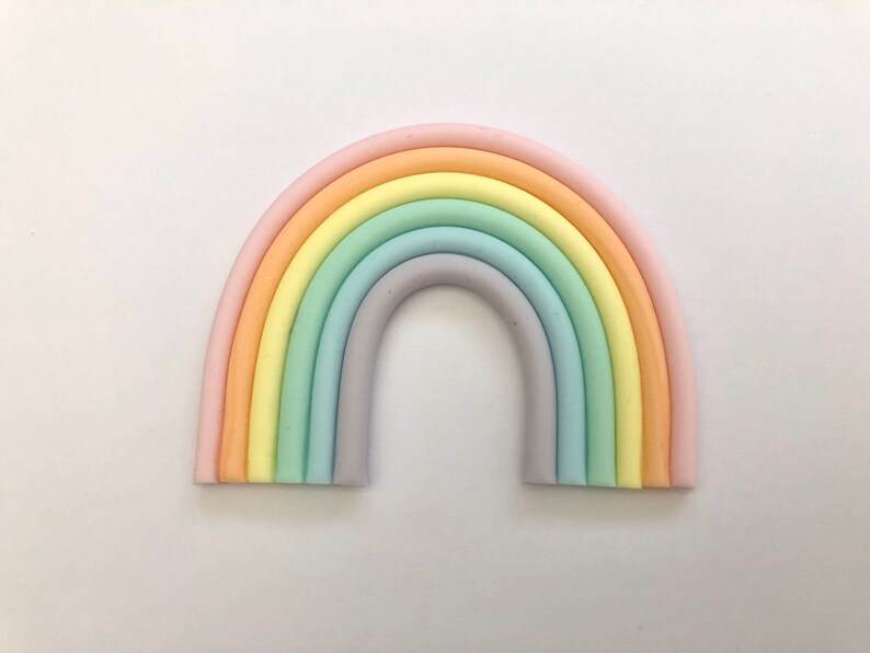 Personalised Rainbow Cake Topper Decoration. Edible Fondant - Etsy