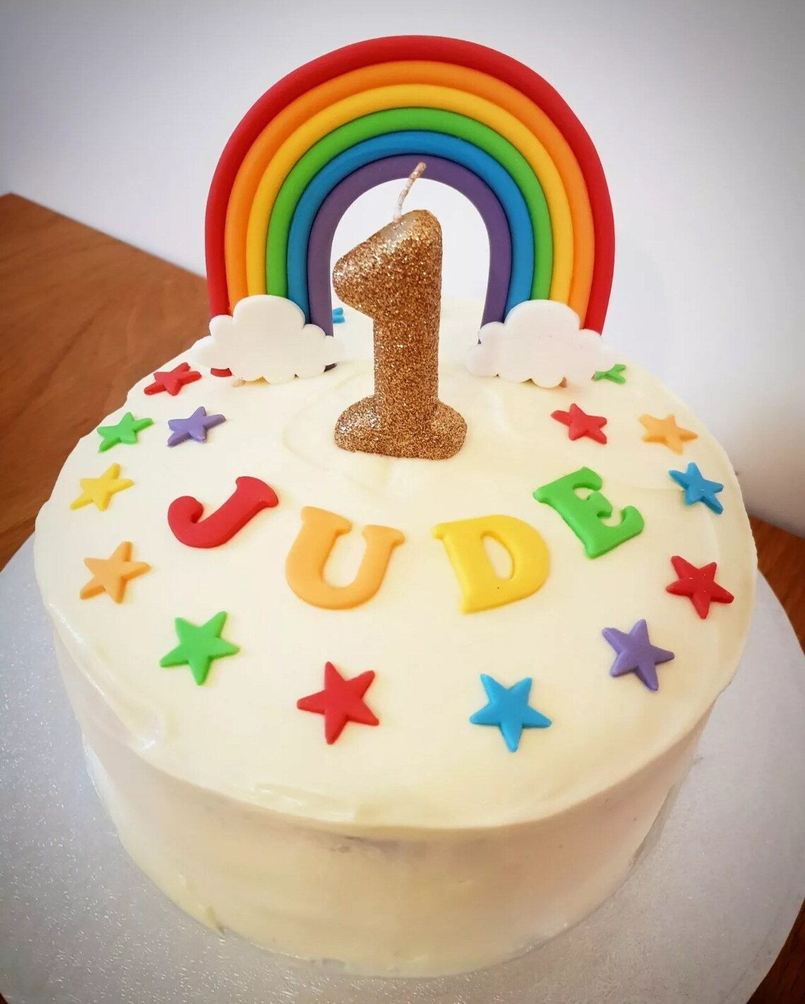 Edible Rainbow Cake Topper Decoration Plus 24 Stars Sugar | Etsy