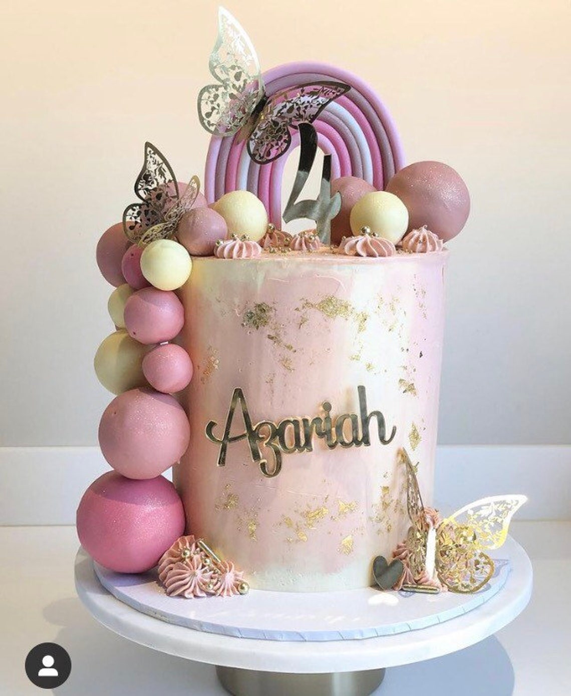 Edible Pink Rainbow Cake Topper Decoration. 5.5inches - Etsy UK