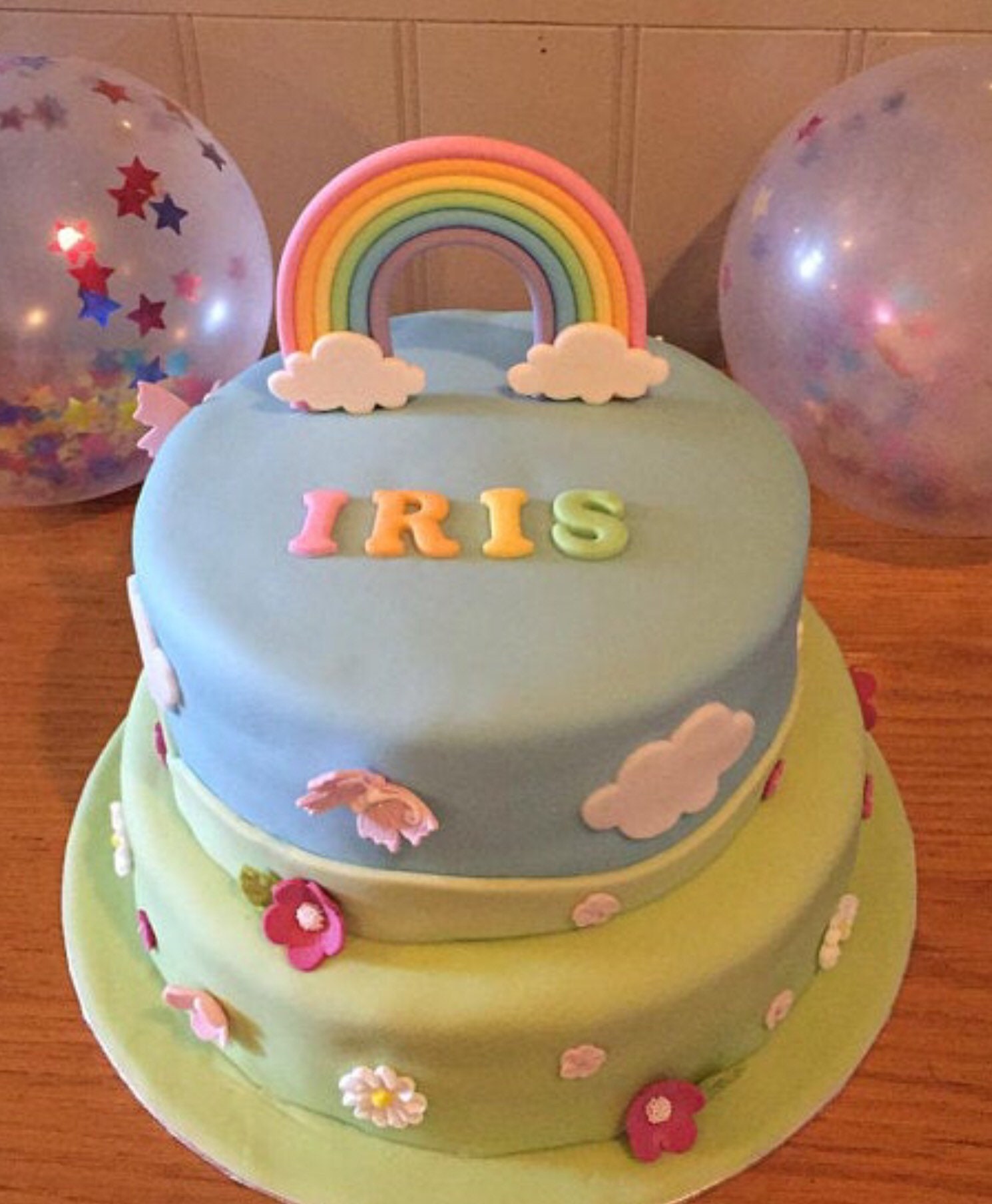 Edible Rainbow Cake Topper Decoration Plus 24 Stars Sugar - Etsy
