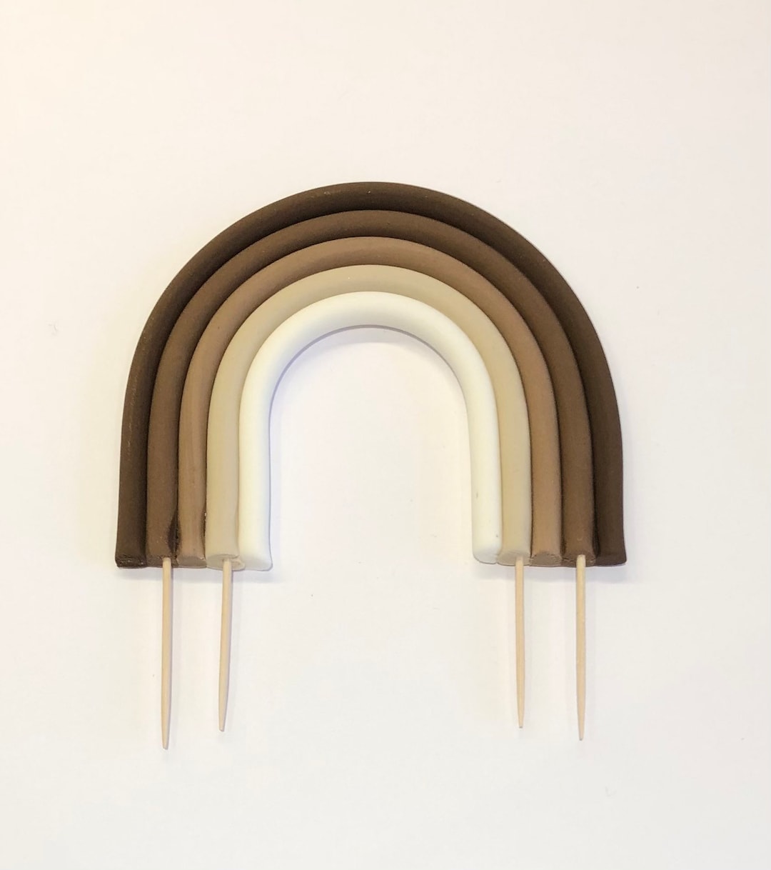 Brown Ombré Rainbow Cake Topper Fondant Decoration First Birthday. 1st ...