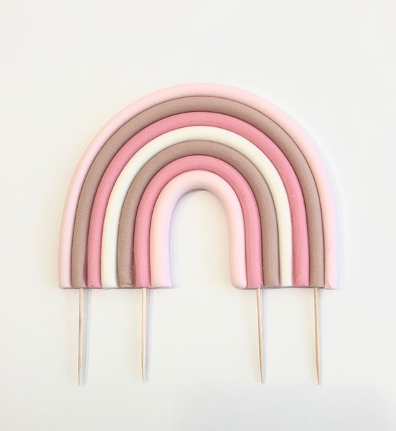 Edible Pink Rainbow Cake Topper Decoration. 5.5inches - Etsy UK