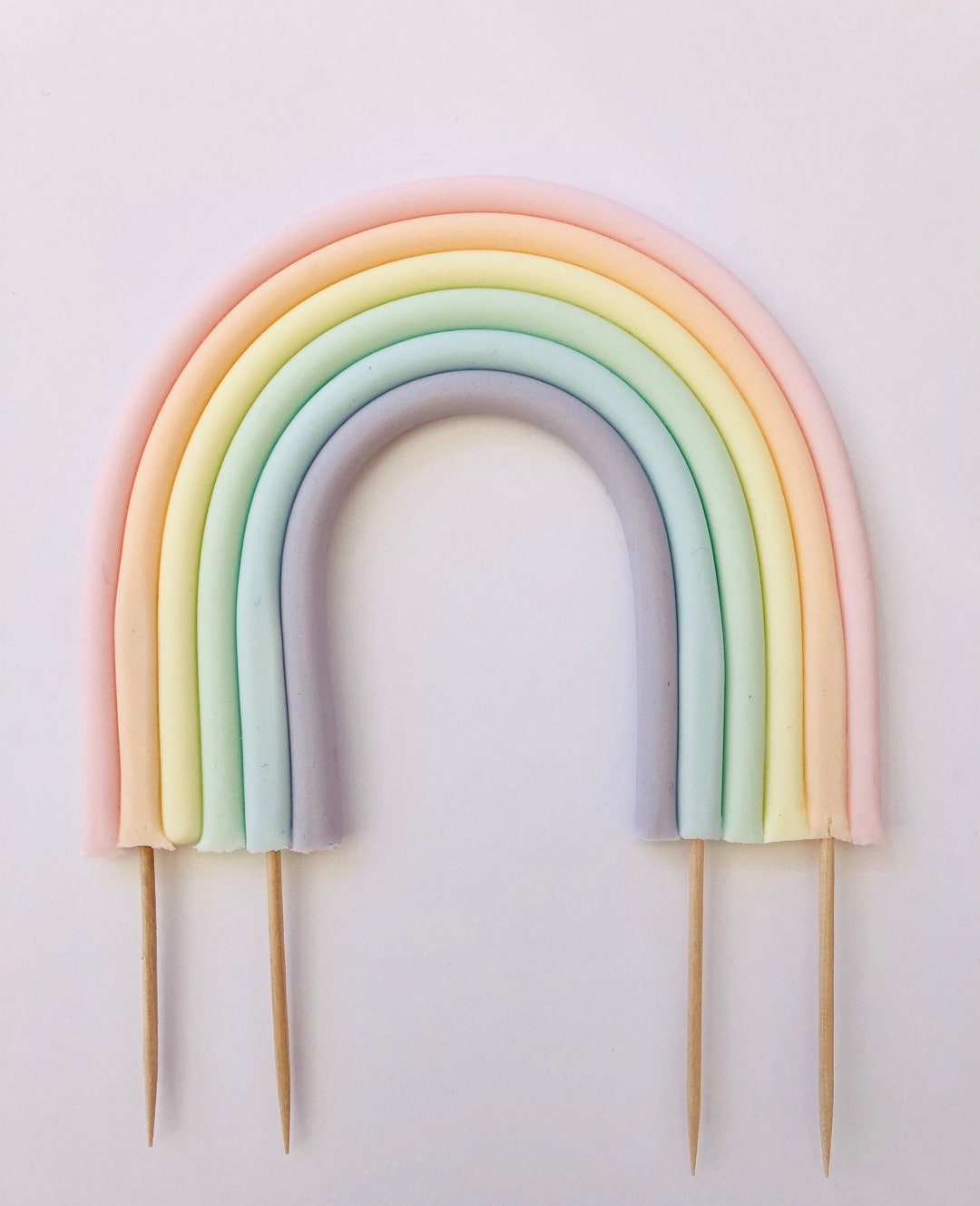 Edible Rainbow Cake Topper, Decoration. Sugar Paste, Fondant, Pale ...
