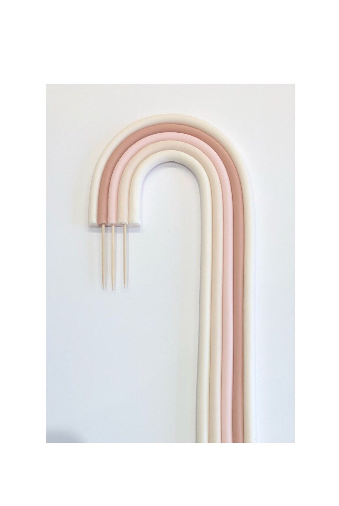 Large Rainbow Cake Topper Decoration. Nude, Pink and Blush Sugar Paste ...