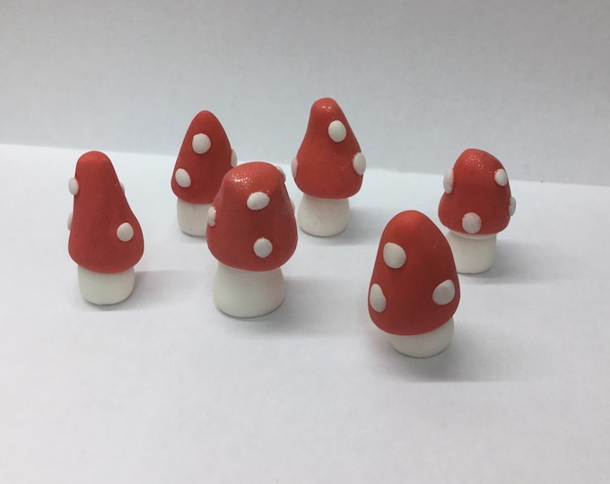 6 Edible Toadstools Cake Topper Decoration. Sugar Paste - Etsy