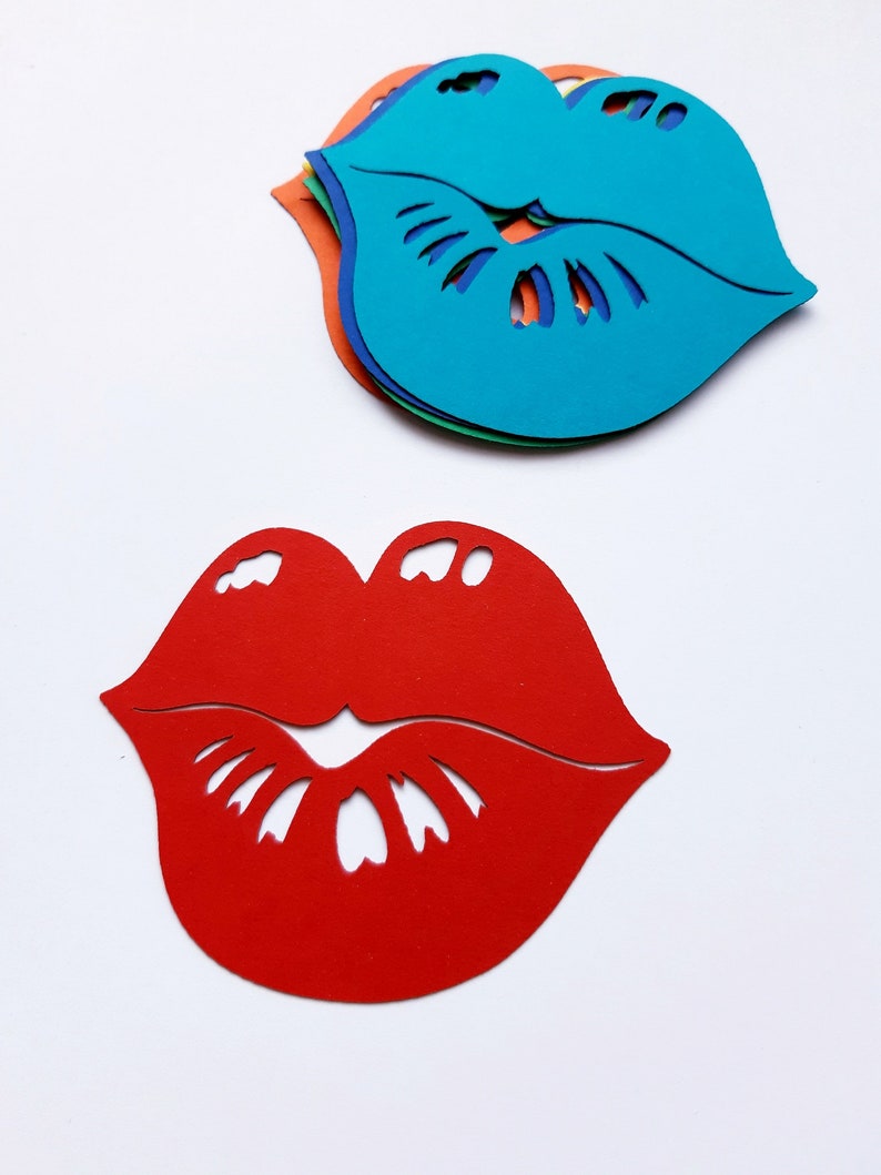Lip Die Cut Outs ( Party Decoration, Bachelorette Party Decor, Confetti ...