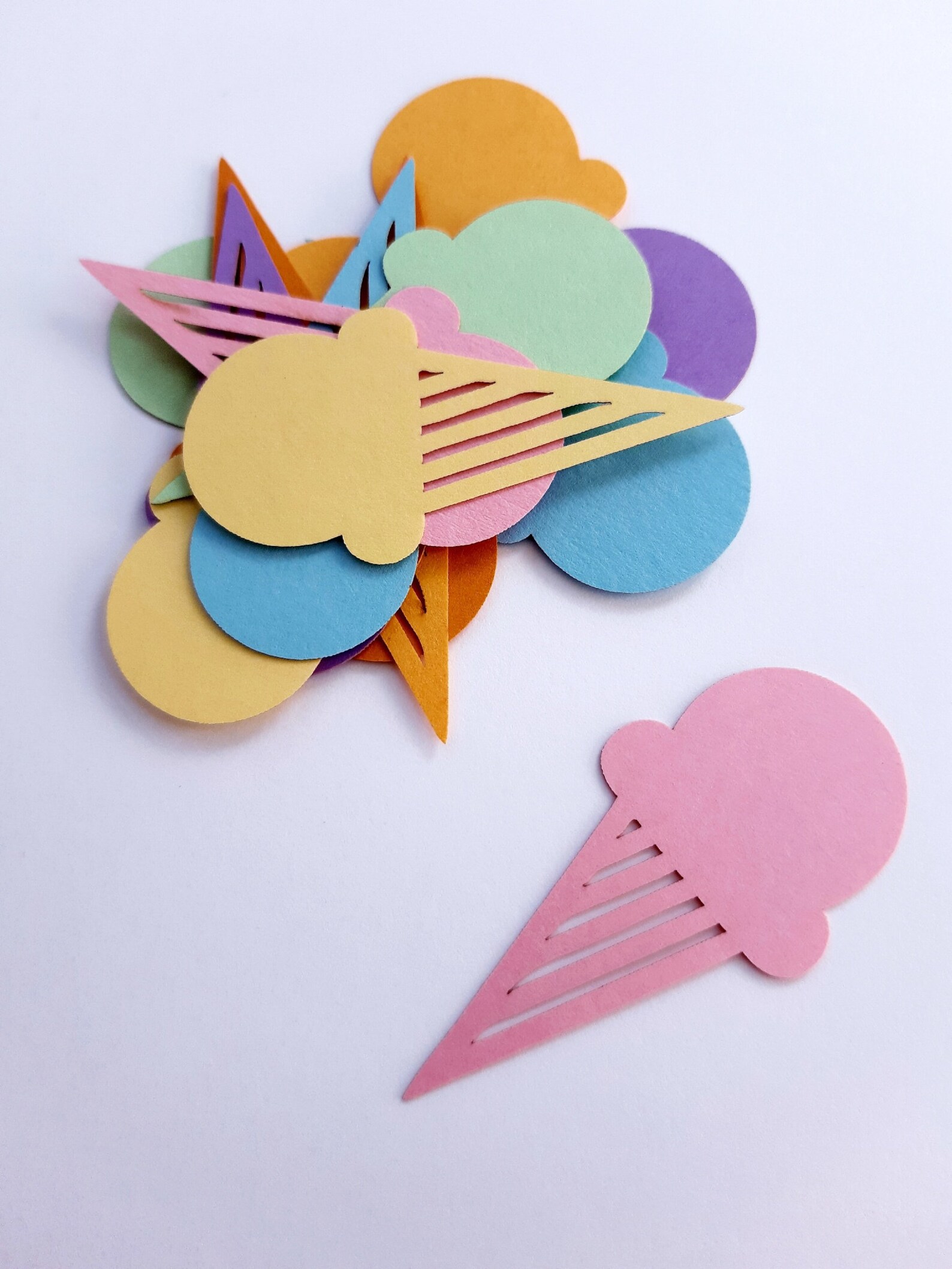 Ice Cream Cone Die Cut Outs ( Party Decoration, Confetti, Baby Shower ...