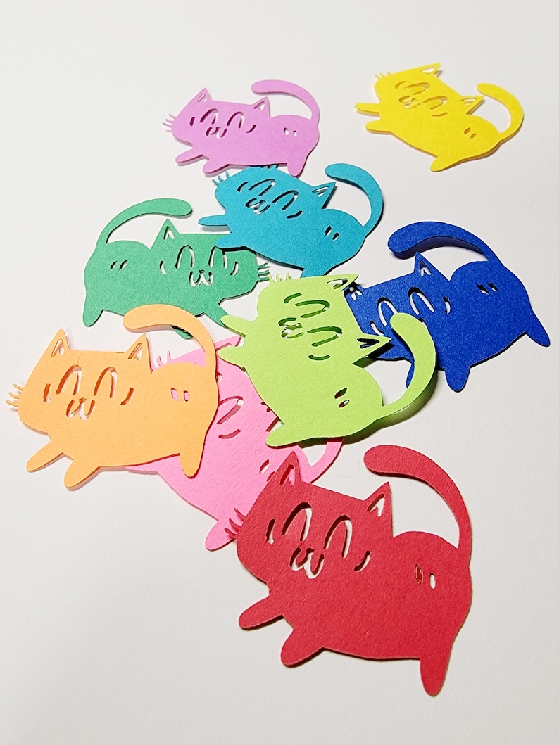 Cat Die Cut Out Confetti Party Decoration Card Making - Etsy