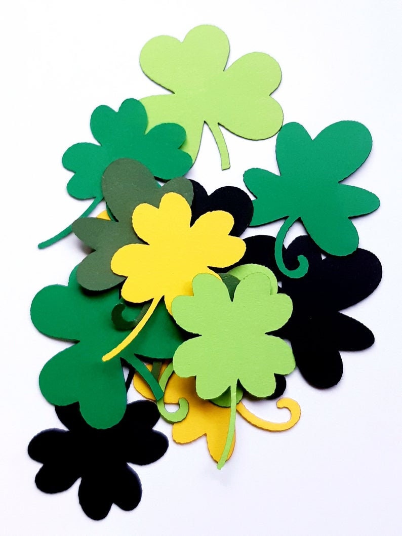 Shamrock Irish Die Cut Outs Scrap Booking Collages Paper - Etsy