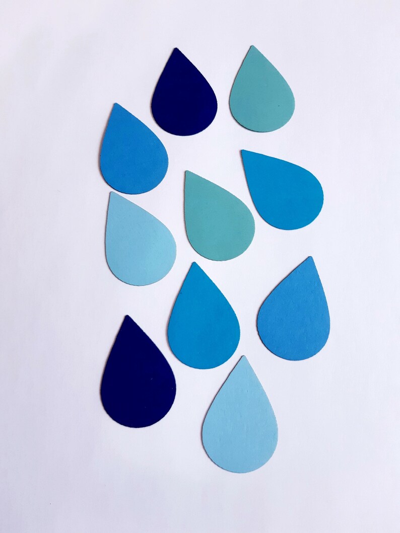 Raindrop Die Cut Outs Scrap Booking Baby Showers Party | Etsy