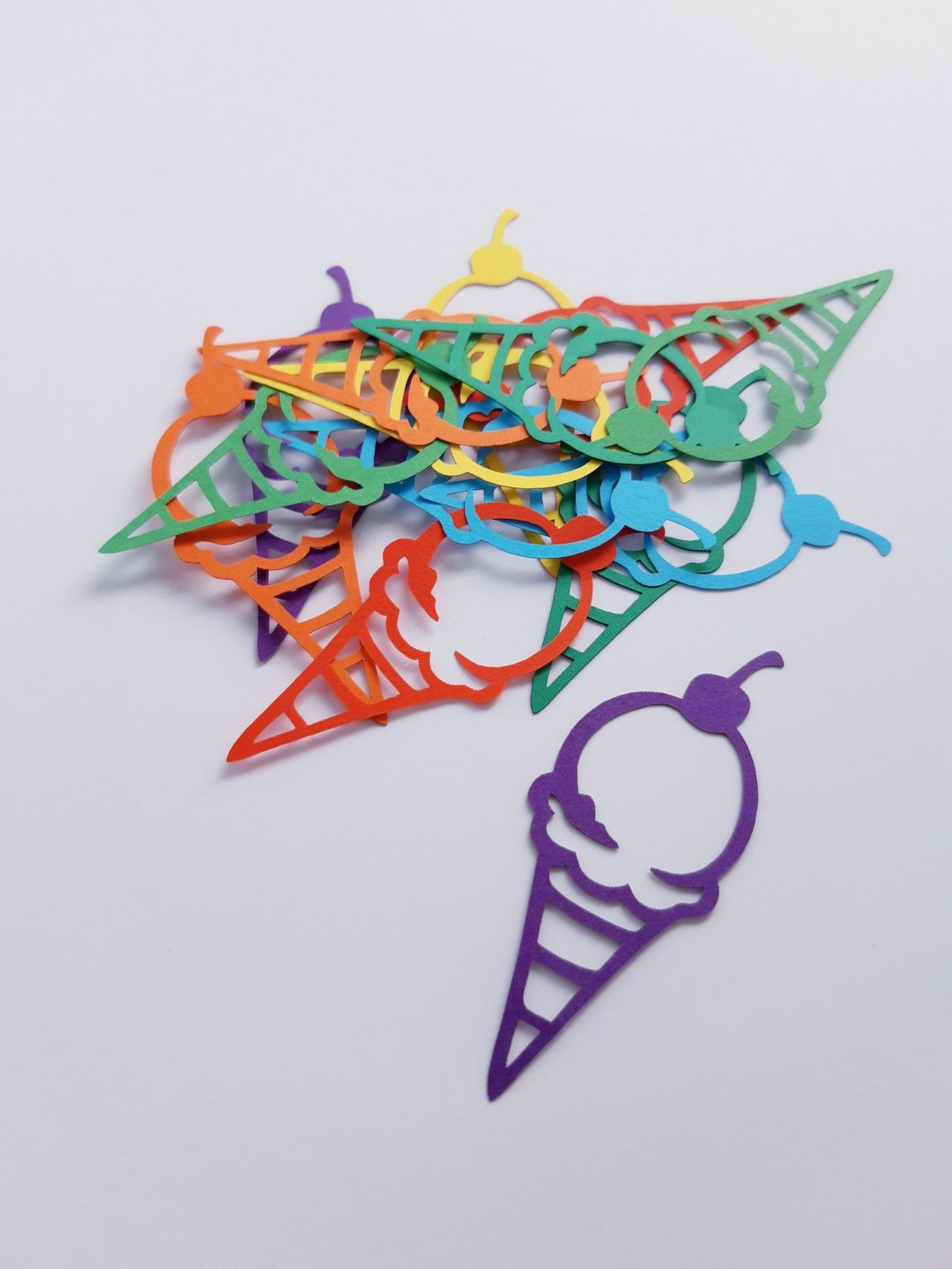 Ice Cream Cone Die Cut Outs ( Party Decoration, Confetti, Baby Shower ...