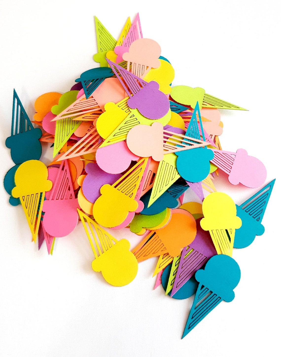 Ice Cream Cone Die Cut Outs ( Party Decoration, Confetti, Baby Shower ...