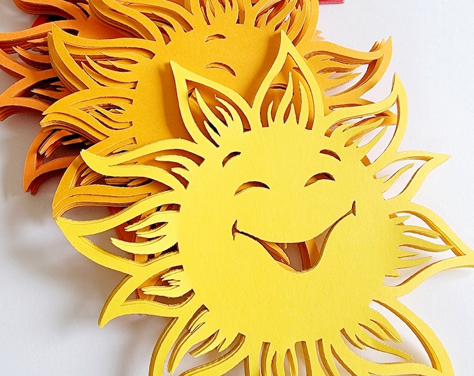 Sunshine Sun Die Cut Out ( Scrap Booking, School Decor, Spring ...