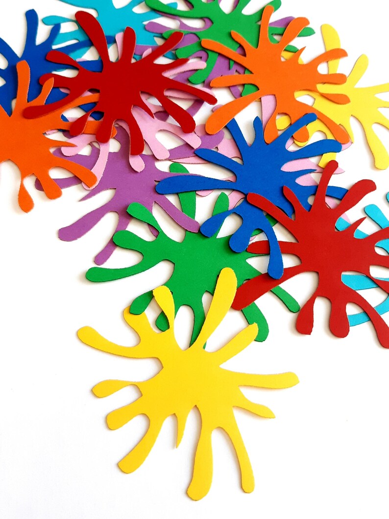 Paint Splatter Die Cut Outs Scrap Booking Kids Crafts | Etsy