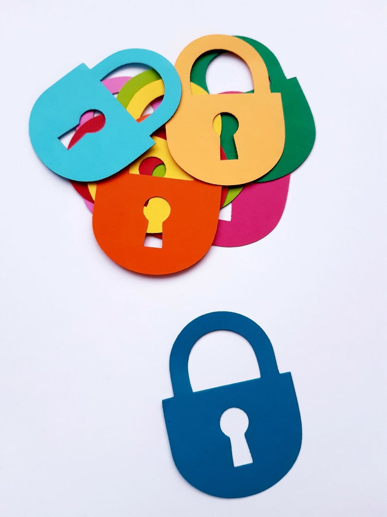 Lock / Pad Lock Die Cut Out Card Making Supply Confetti - Etsy