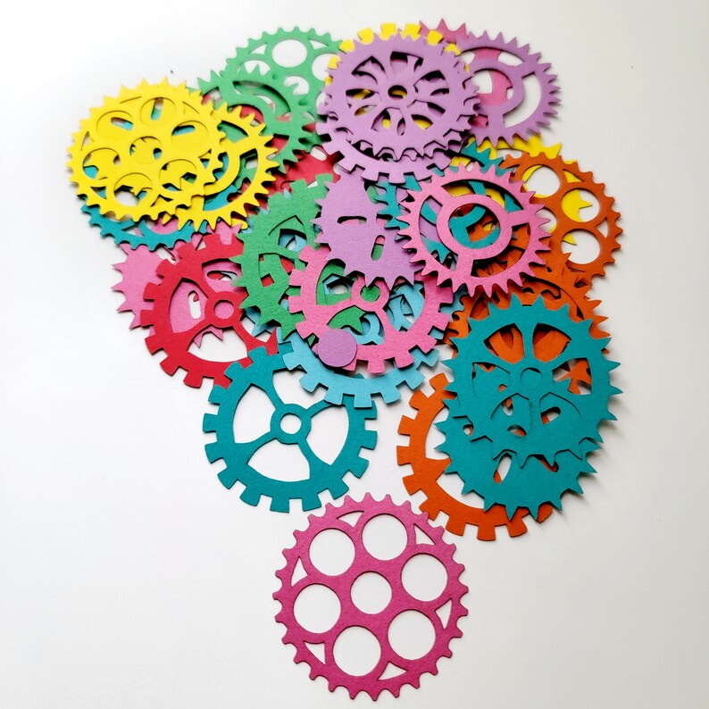 Steam Punk Gear Style Die Cut Outs ( STEM, Robot Theme, Scrap Booking ...