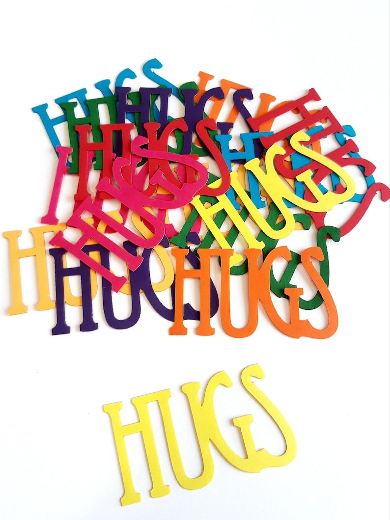 Word Hug Die Cut Out Valentines Decor Card - Etsy