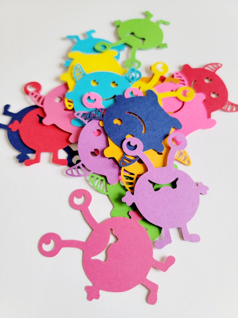 Monster Die Cut Outs Kids Crafts Birthday Party Confetti - Etsy