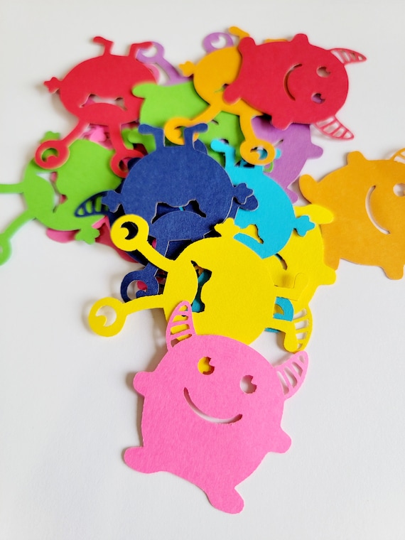 Monster Die Cut Outs Kids Crafts Birthday Party Confetti | Etsy