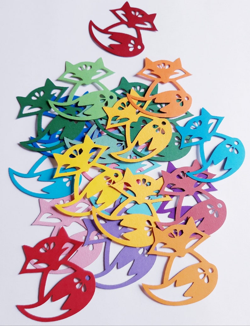 Fox Die Cut Out ( Scrap Booking, Card Making, Confetti, Table Scatter ...