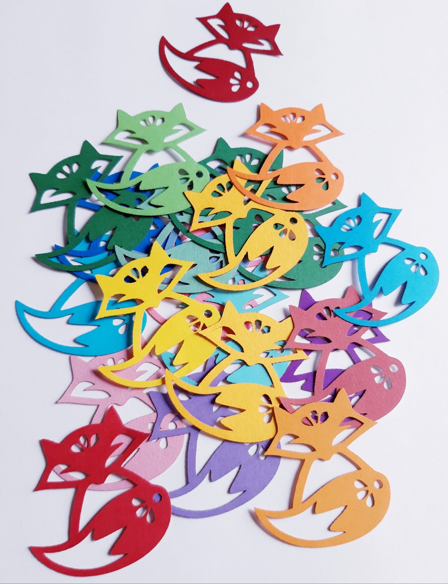 Fox Die Cut Out Scrap Booking Card Making Confetti Table | Etsy