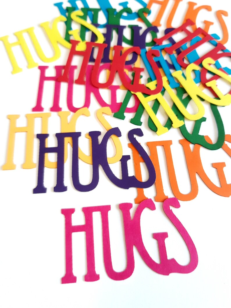 Word " Hug " Die Cut Out ( Valentines Decor, Card Making, Scrap Booking ...