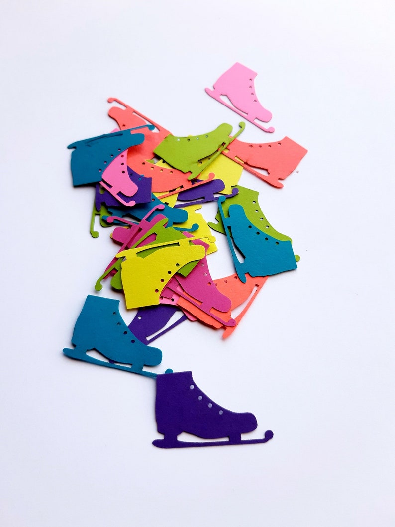 Ice Skate Confetti Die Cut Outs Scrap Booking Party | Etsy