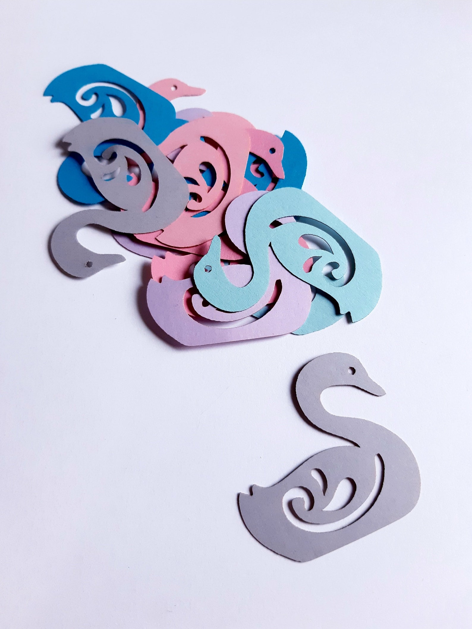 Swan Die Cut Outs ( Baby Shower Decoration, Party Decoration, Confetti ...
