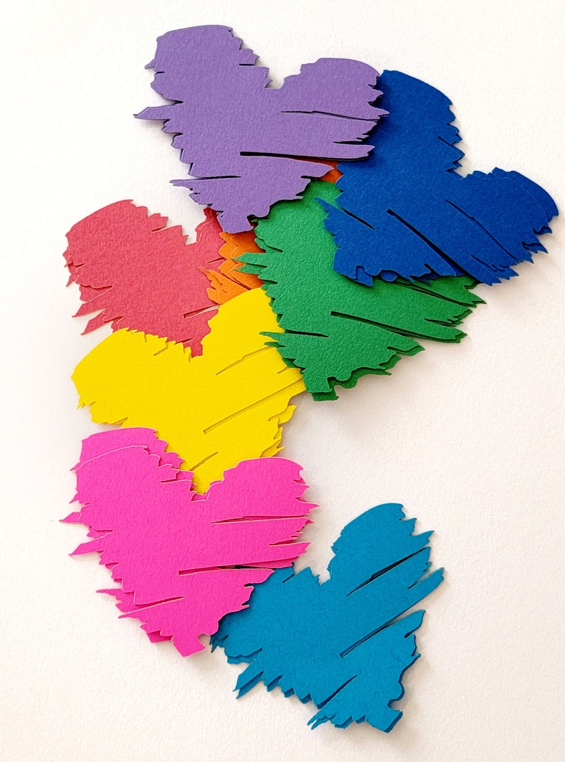 Heart Die Cut Outs Valentines Day Decoration Confetti - Etsy